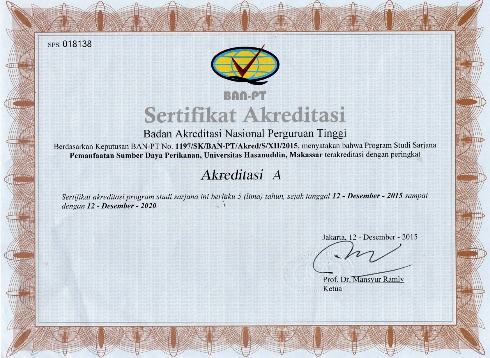 ACCREDITATION – FIKP | Capture Fisheries Study Program